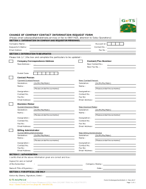 Fillable Online CHANGE OF COMPANY CONTACT INFORMATION REQUEST FORM ...
