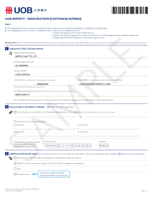Fillable Online SAMPLE FORM UOB INFINITY - REGISTRATION (CUSTOMISE ...