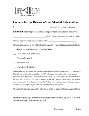 Fillable Online Release Of Confidential Information Letter Fax Email ...