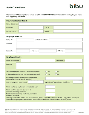 Fillable Online bibu co Equine Claims Form - SEIB Insurance Brokers Fax ...