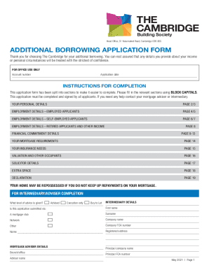 Fillable Online The Cambridge Building Society Head Office Fax Email ...