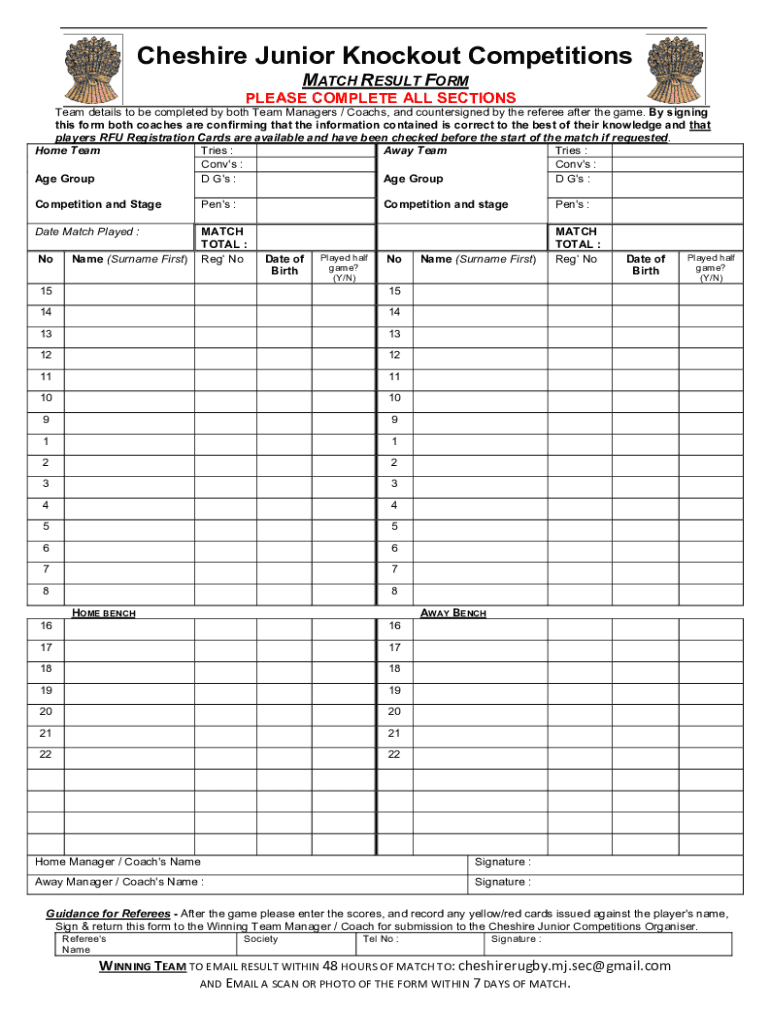 Fillable Online Cheshire-Junior-Knockout-Competitions-Results-Form-New ...
