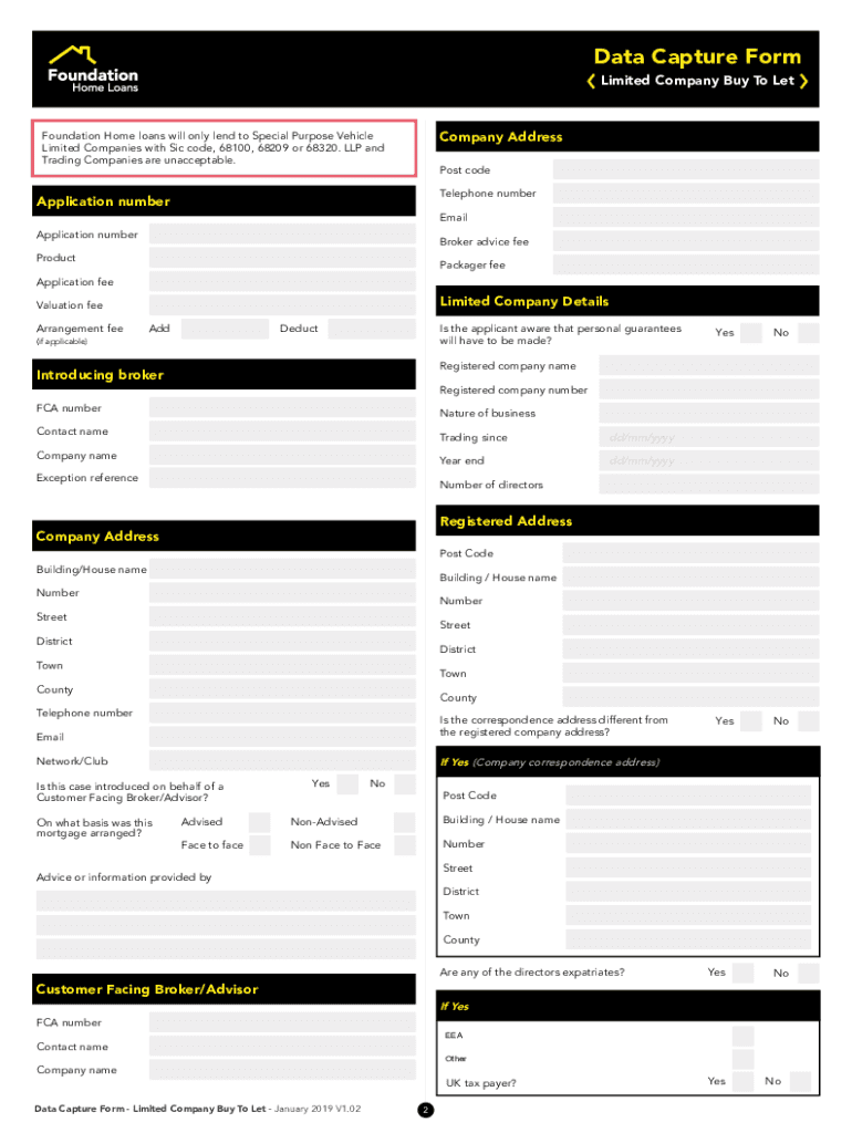 Fillable Online Fillable Online Data Capture Form - Foundation Home ...