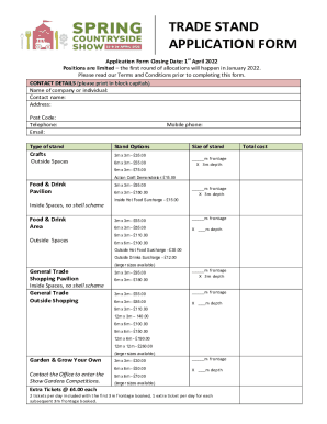 Fillable Online Application Form Closing Date: 1st April 2022 Fax Email ...