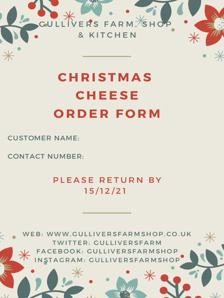 Fillable Online christmas cheeseOrder Form Fax Email Print - pdfFiller