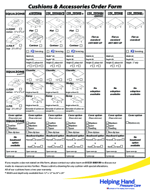 Fillable Online Cushions & Accessories Order Form Fax Email Print ...
