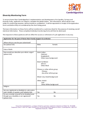 Fillable Online homestartcambridgeshire co Job application monitoring ...