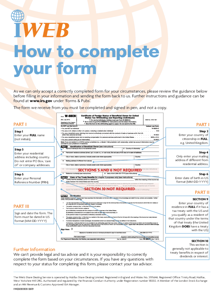 Fillable Online IWeb - How to complete your form. IWeb - How to ...