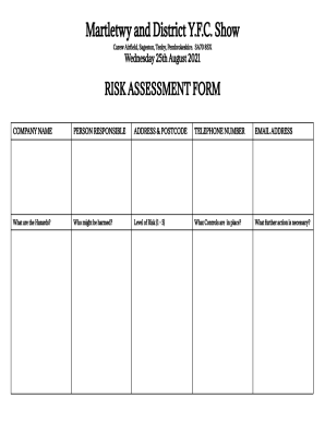 Fillable Online CateringRisk Assessment Form 2021 Fax Email Print ...