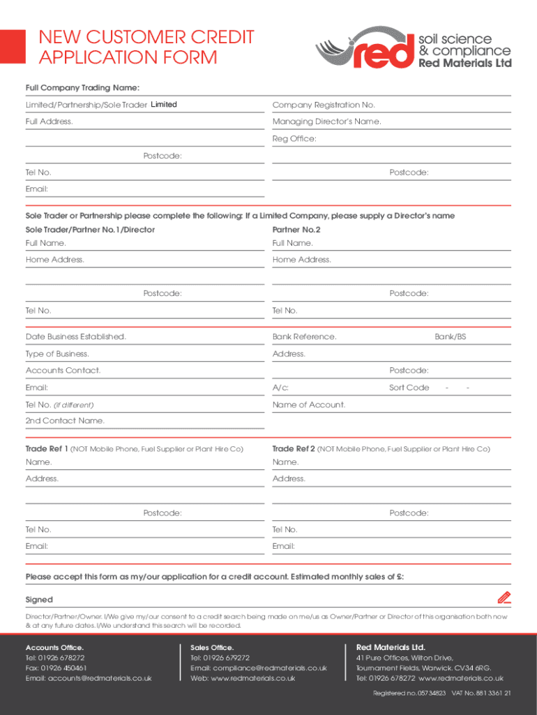 Fillable Online New Customer Account Application - sydfp.com.au Fax ...