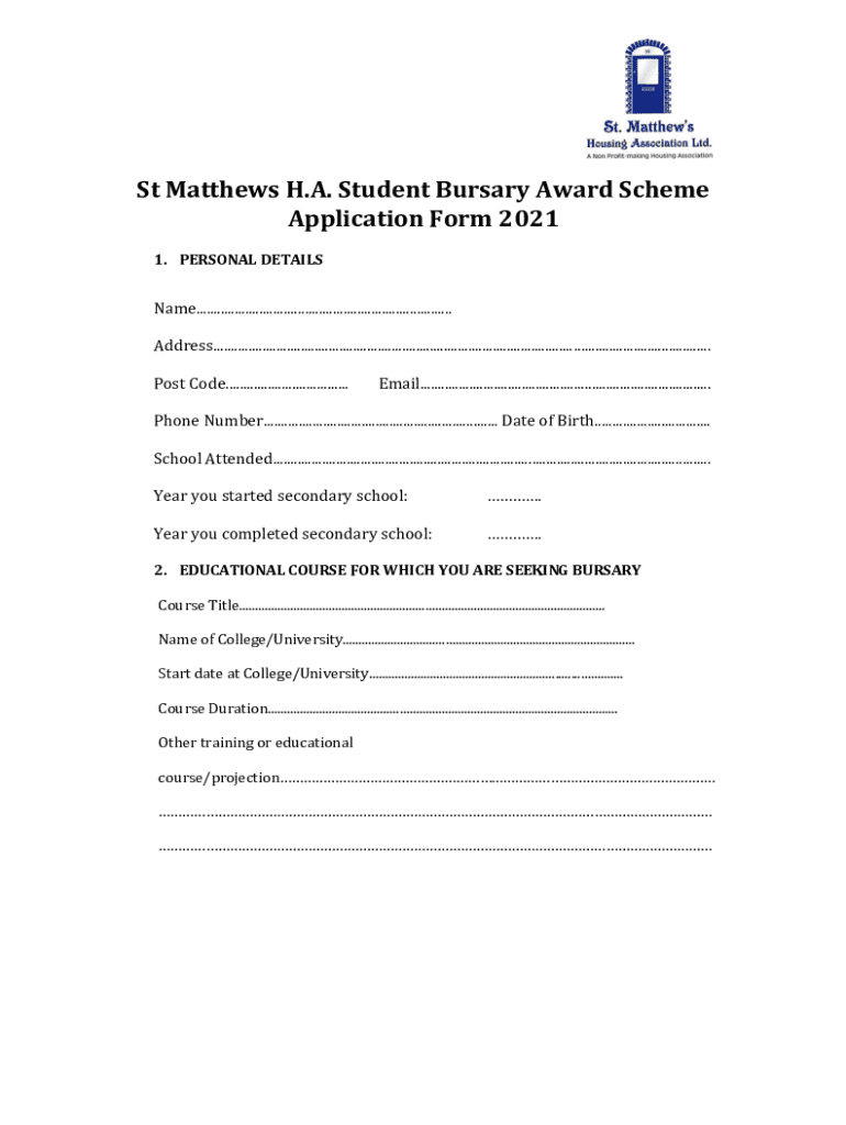 Fillable Online Bursary Scheme Application Form Fax Email Print - pdfFiller