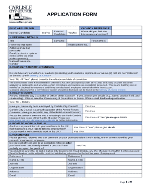 Carlisle City Council Application Doc TemplatepdfFiller Doc Template ...