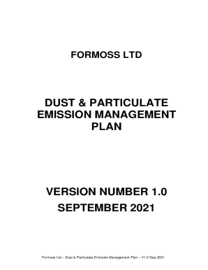 Fillable Online Dust and Particulate Emission Management Plan Fax Email ...