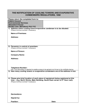 Fillable Online Cooling Towers notification form Fax Email Print ...