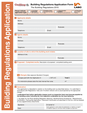 Fillable Online Building Regulations Application Form ...