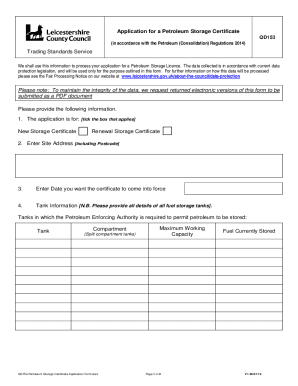 Fillable Online Application for a Petroleum Storage Certificate Fax ...