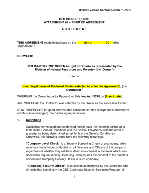 Fillable Online ATTACHMENT #2 FORM OF AGREEMENT Fax Email Print - pdfFiller