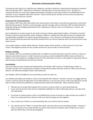 Fillable Online Sample Electronic Communication Policy. Sample ...