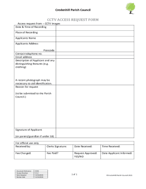 Fillable Online credenhill-pc org CCTV ACCESS REQUEST FORM - credenhill ...