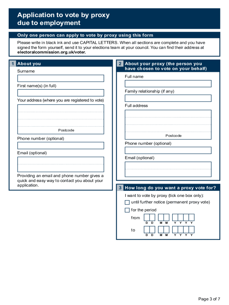 Fillable Online Proxy Employment English Fax Email Print - pdfFiller