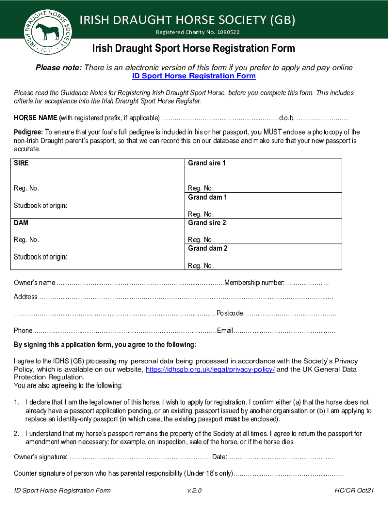 Fillable Online Duplicate Passports - Irish Draught Horse Society ...