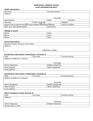 Fillable Online pupil-information-sheet-2.pdf - Mapplewell Primary ...