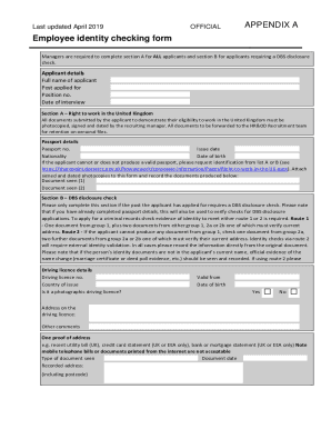Fillable Online Employee identity checking form 2019 Fax Email Print ...