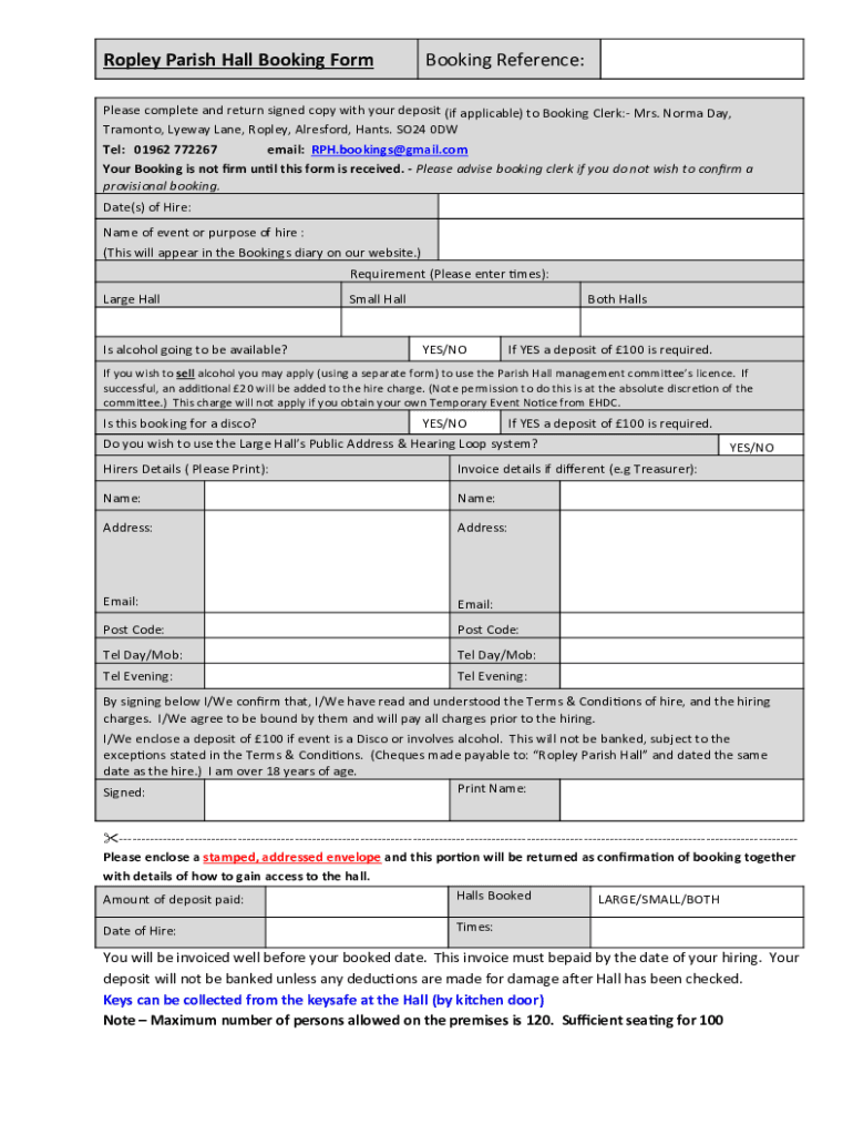 Fillable Online Blank booking form V3.docx Fax Email Print - pdfFiller