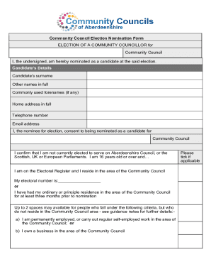 Fillable Online Community Council Election Nomination Form Fax Email Print - pdfFiller