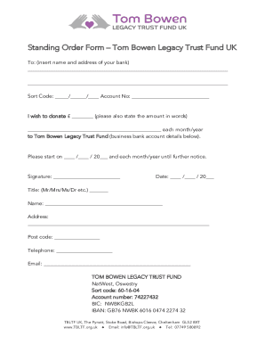 Fillable Online Standing Order (Bank) form.docx Fax Email Print - pdfFiller