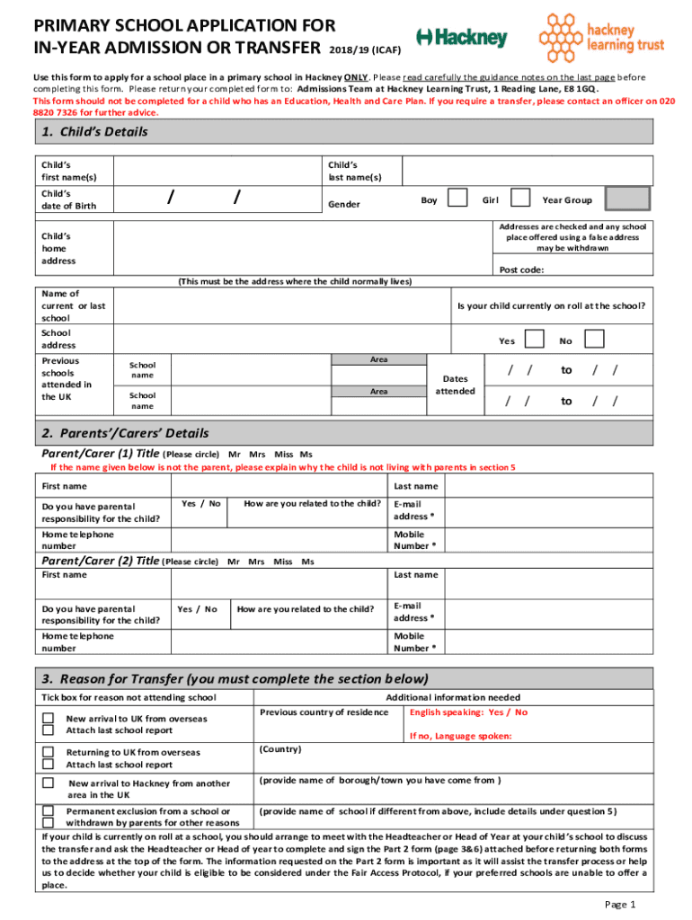 Fillable Online www.wolverhampton.gov.uksitesdefaultSchool Admissions ...