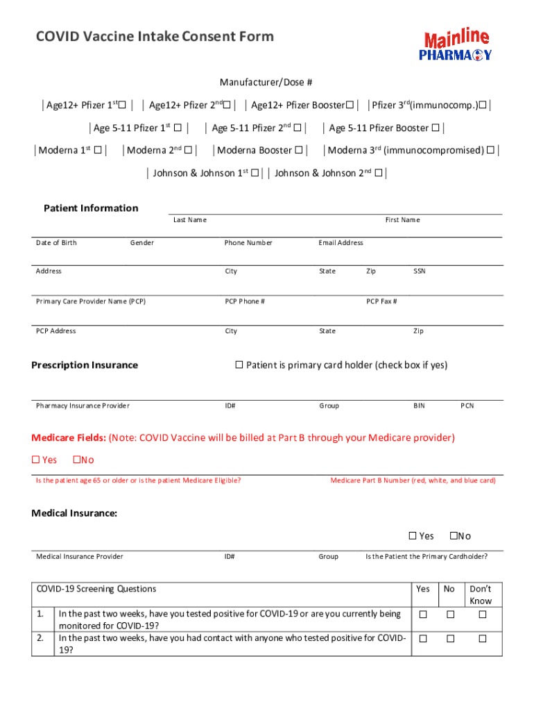 Fillable Online pfizer consent form for covid vaccine ...