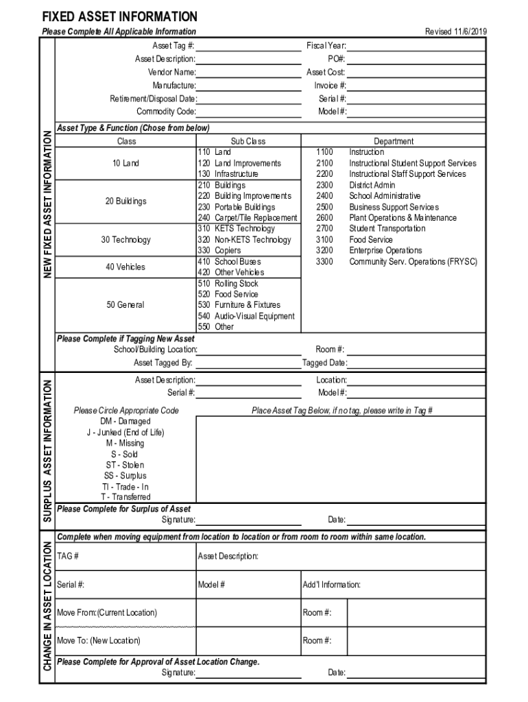 Fillable Online Copy of Asset form-NEW, RETIRED, MOVED Fax Email Print ...