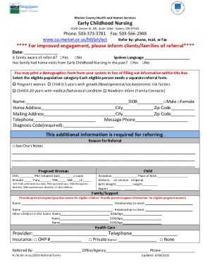 Fillable Online co marion or Fillable Online Early Childhood Nursing ...