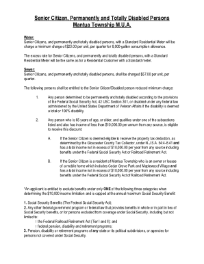 Fillable Online Application for Senior Citizen or Permanently and ...
