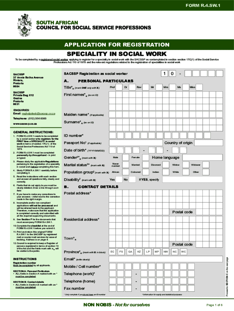 Fillable Online Fillable Online SPECIALITY IN SOCIAL WORK Fax Email ...