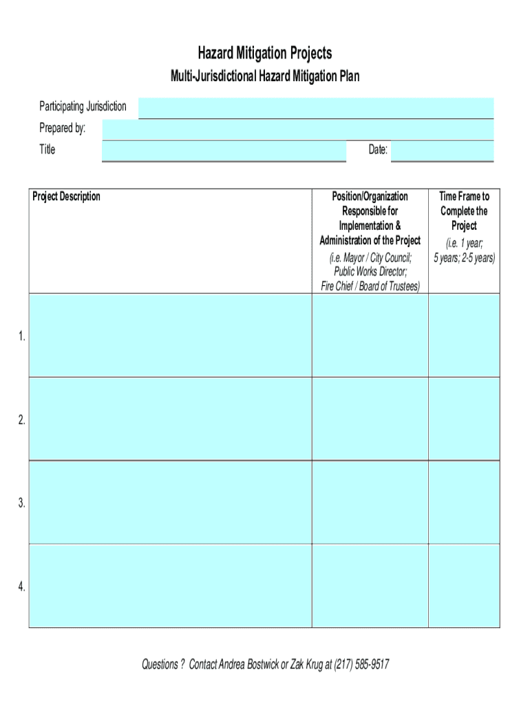 Fillable Online New Mitigation Projects Form - Blank Updated.docx Fax ...
