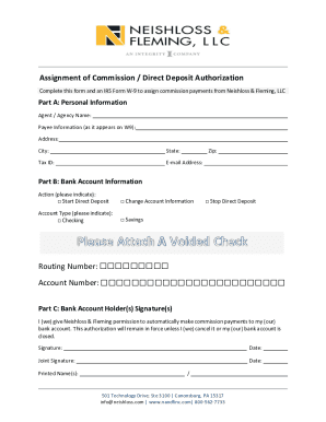 Fillable Online Assignment of Commission - Neishloss & Fleming Fax ...