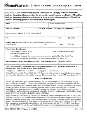 Fillable Online SHORT ENROLLMENT REQUEST FORM - NET Fax Email Print ...