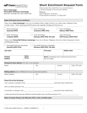 Fillable Online Short Enrollment Request Form - Prevea360 Fax Email ...