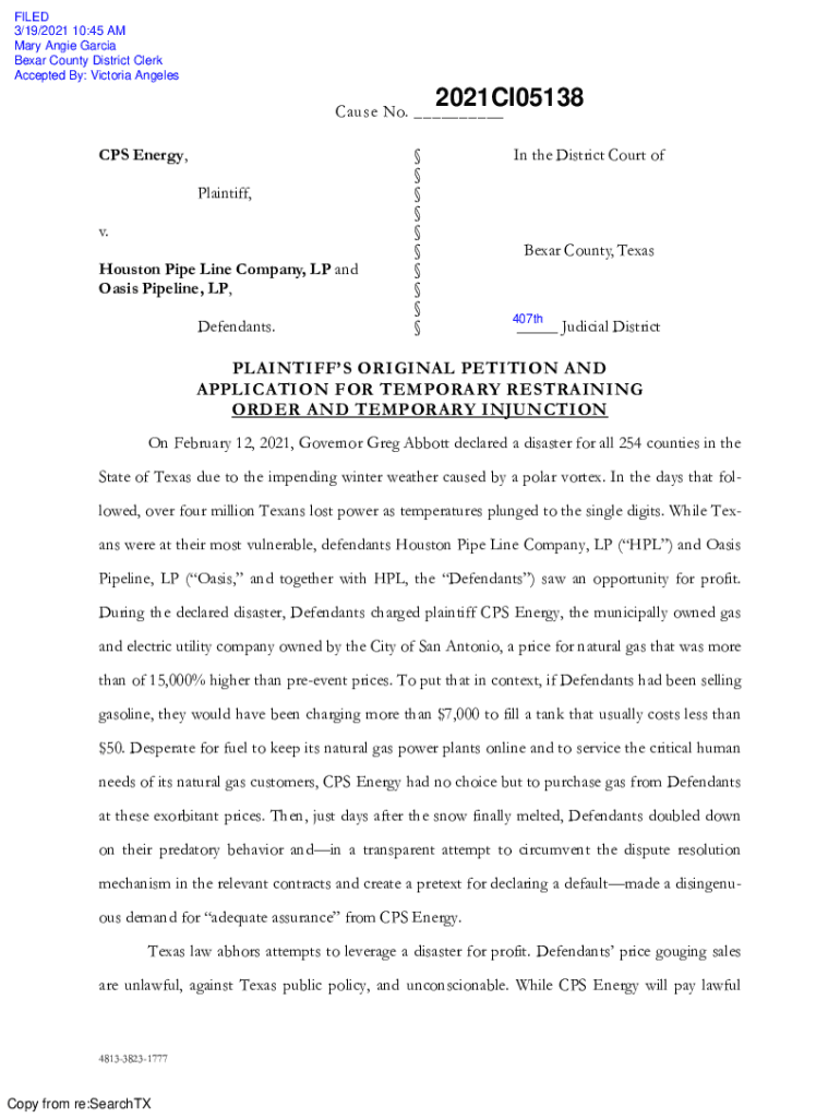 Fillable Online MARY ANGIE GARCIA Bexar County District Clerk Request ...
