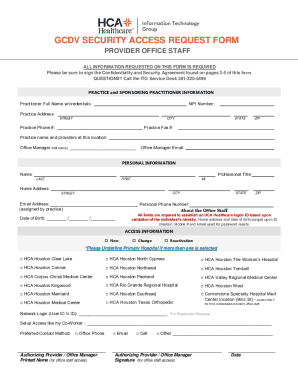 Fillable Online PDF GCDV Security Access Request Form - Gulf Coast Division Provider ... Fax ...