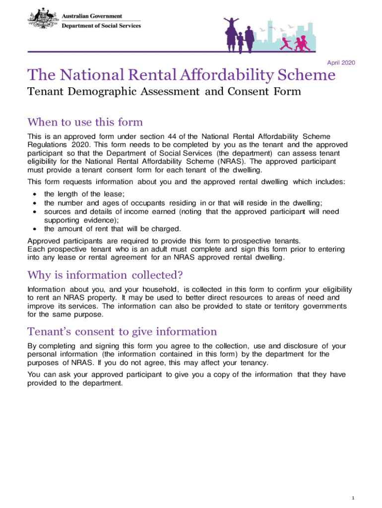 Fillable Online NRAS Tenant Consent Form Fax Email Print - pdfFiller