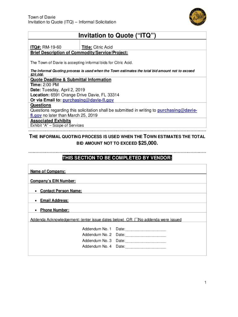 Fillable Online www.pdffiller.com484627399--Invitation-to-QuoteFillable ...