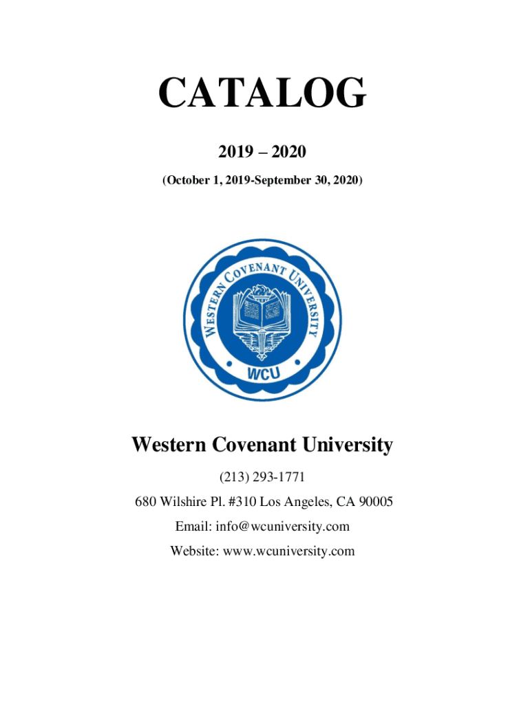 Fillable Online bppe ca School CatalogWelcome to Western Covenant ...