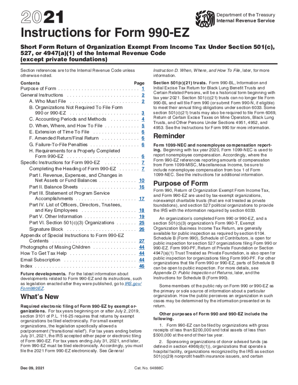 2022 990 Ez Fillable Form Fill Online Printable Fillable Blank