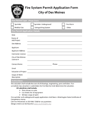 Fillable Online Free fillable Fire System Permit Application Form City ...