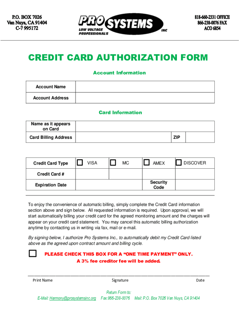 Fillable Online 43 Credit Card Authorization Forms Templates Ready-to ...