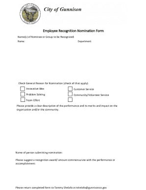 Fillable Online images.template.net wp-content uploadsEmployee Recognition Award Nomination Form ...