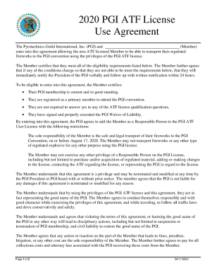 Fillable Online 20 PGI ATF License Use Agreement Fax Email Print ...
